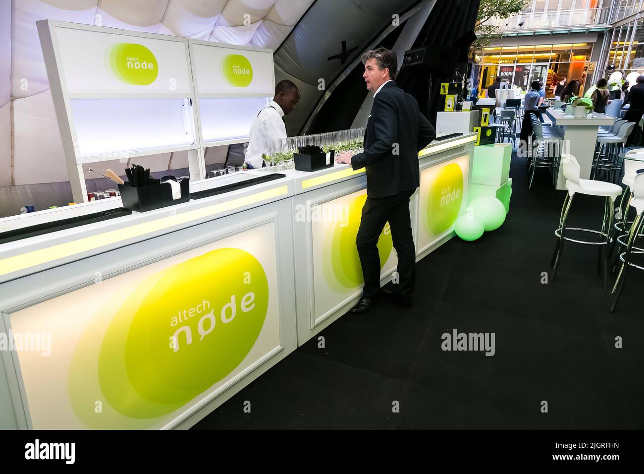 An interior bar counter at a cocktail party event in Johannesburg ...