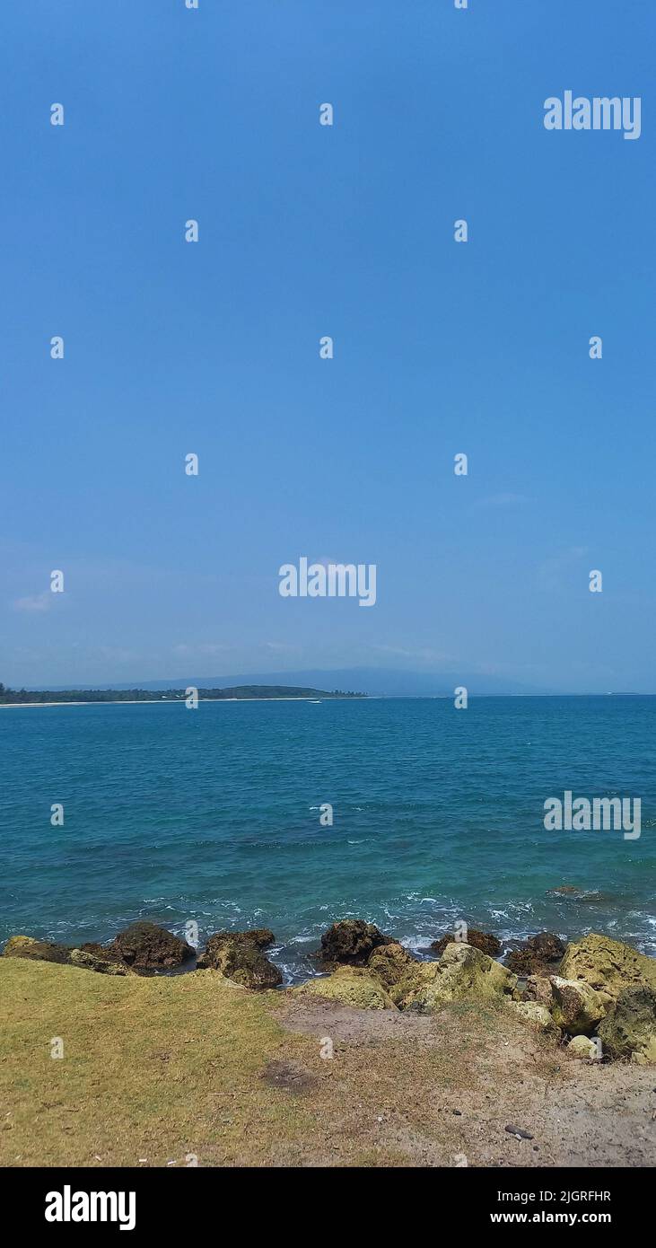 Portrait of a beach in Banten, Indonesia. This photo was taken when it ...