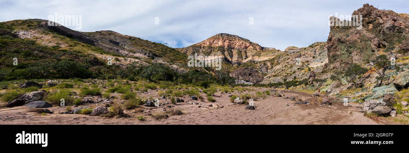 A panoramic landscape with desert cliffs in Mexico Stock Photo - Alamy