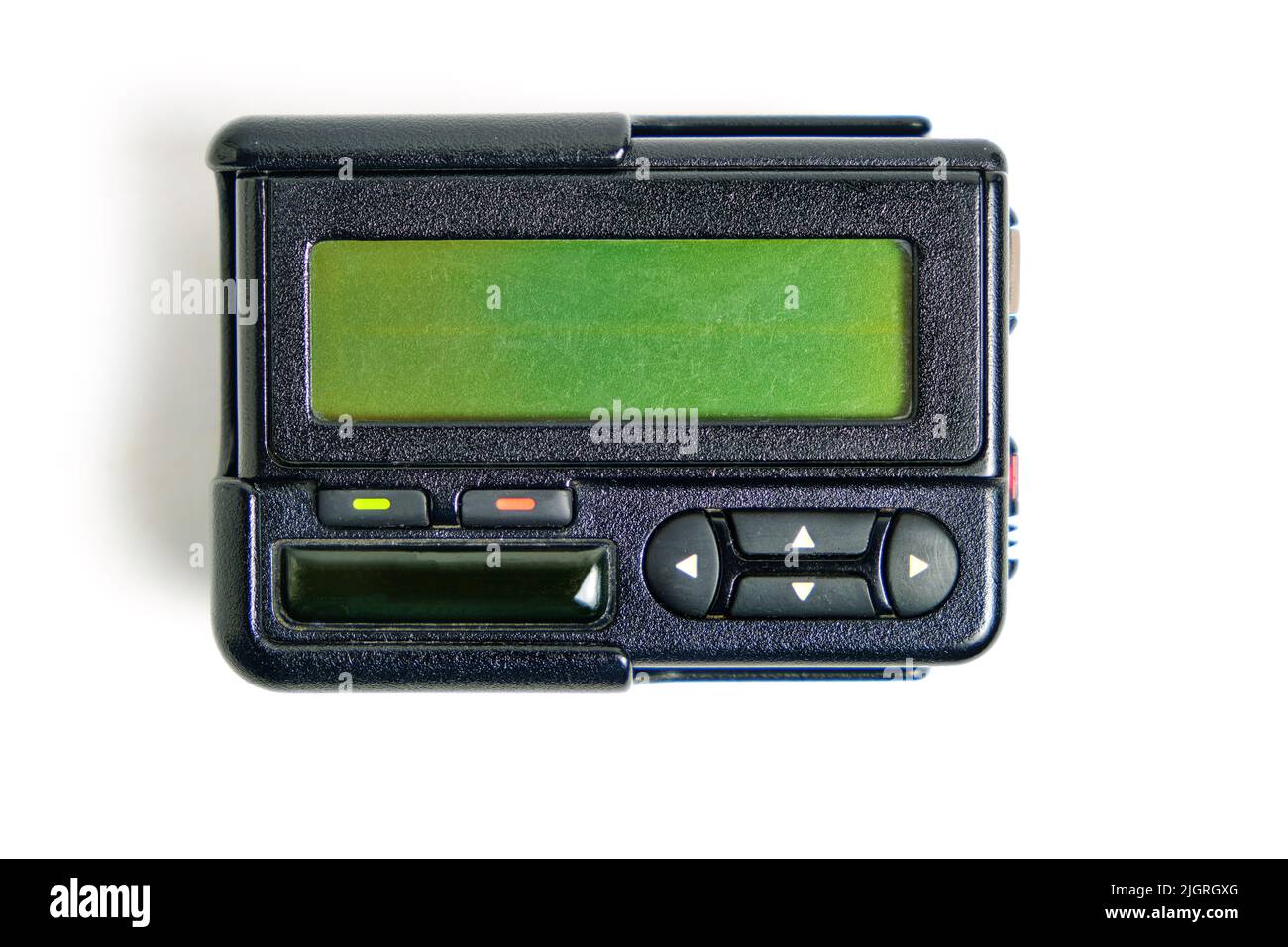 Pager old retro communication device, white background.Outdated ...