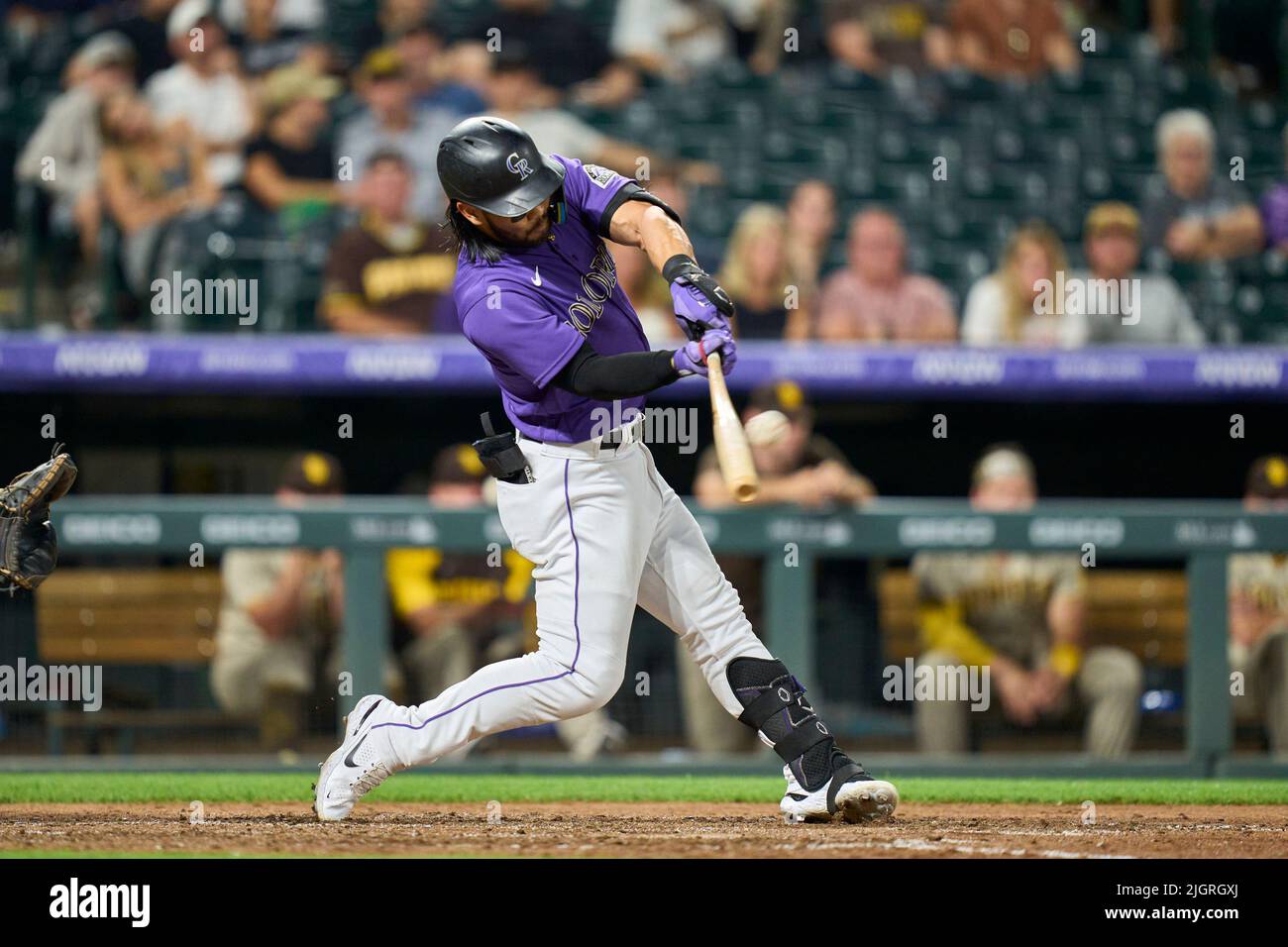 Denver CO, USA. 11th July, 2022. Colorado left fielder Conner Joe (9 ...