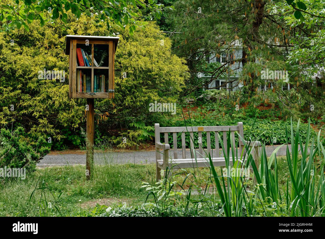 Little library outside tree bench hi-res stock photography and images ...