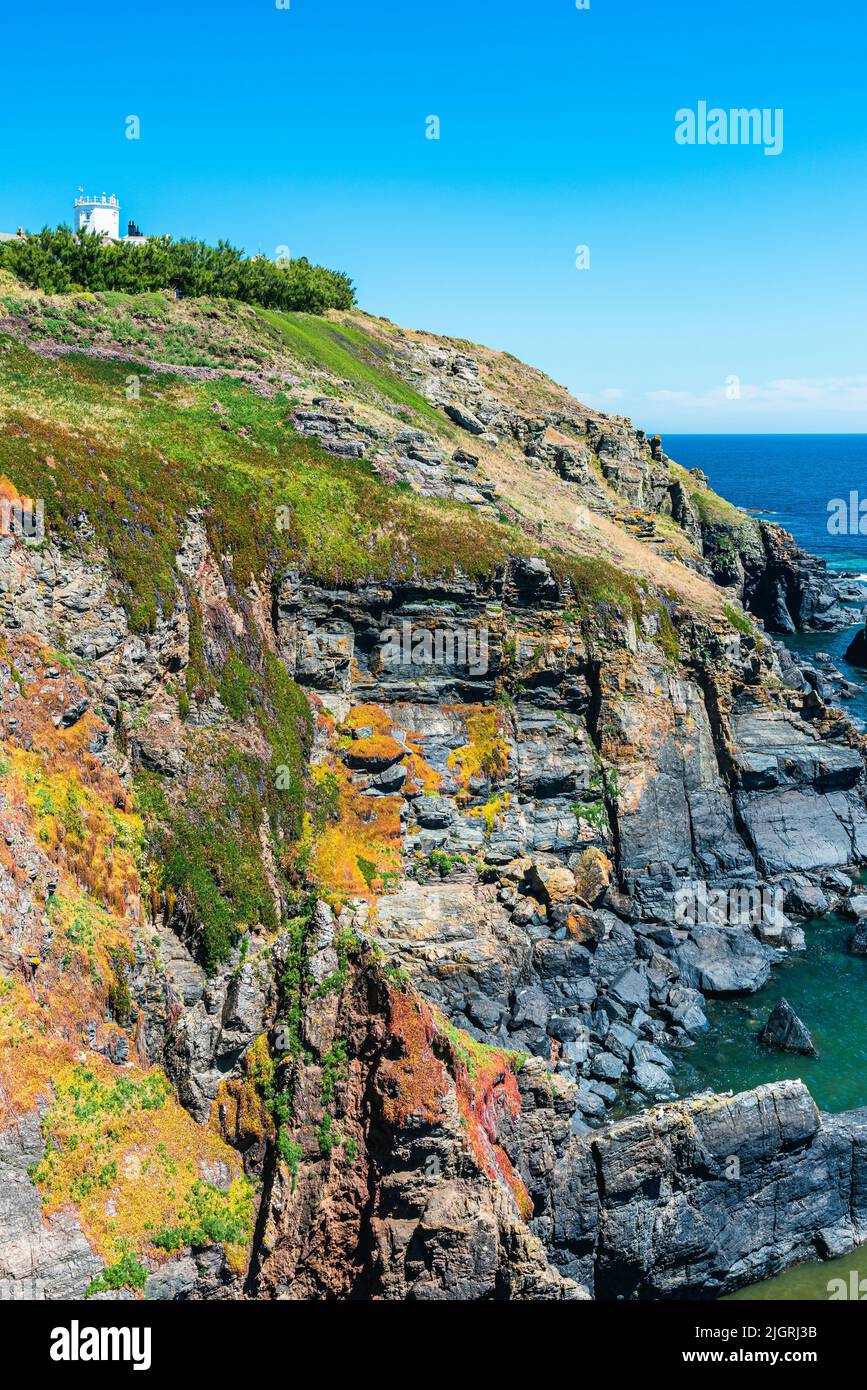 Lizard Lighthouse and Housel Bay Cliffs, Lizard, Helston, Cornwall ...