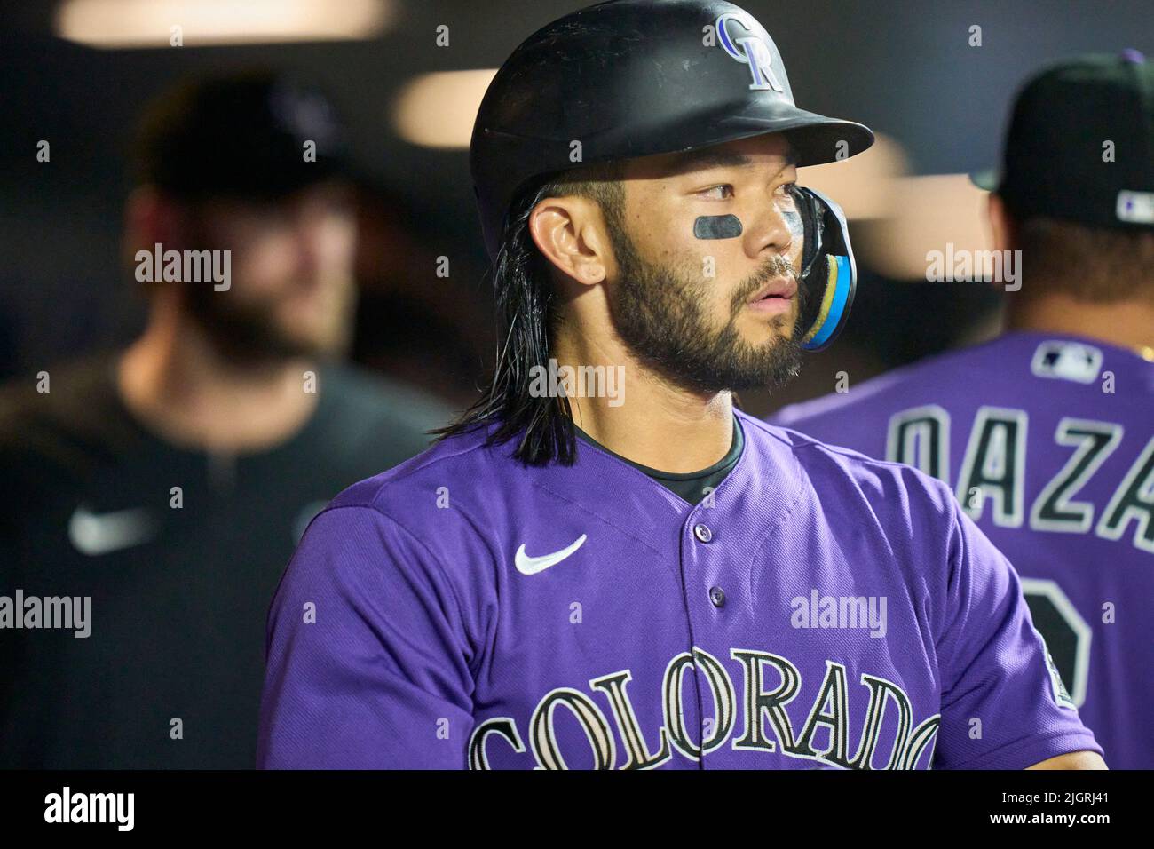 Denver CO, USA. 11th July, 2022. Colorado left fielder Conner Joe (9 ...