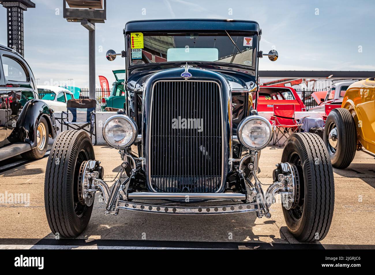 Lebanon, TN - May 14, 2022: Low perspective front view of a 1934 Ford ...