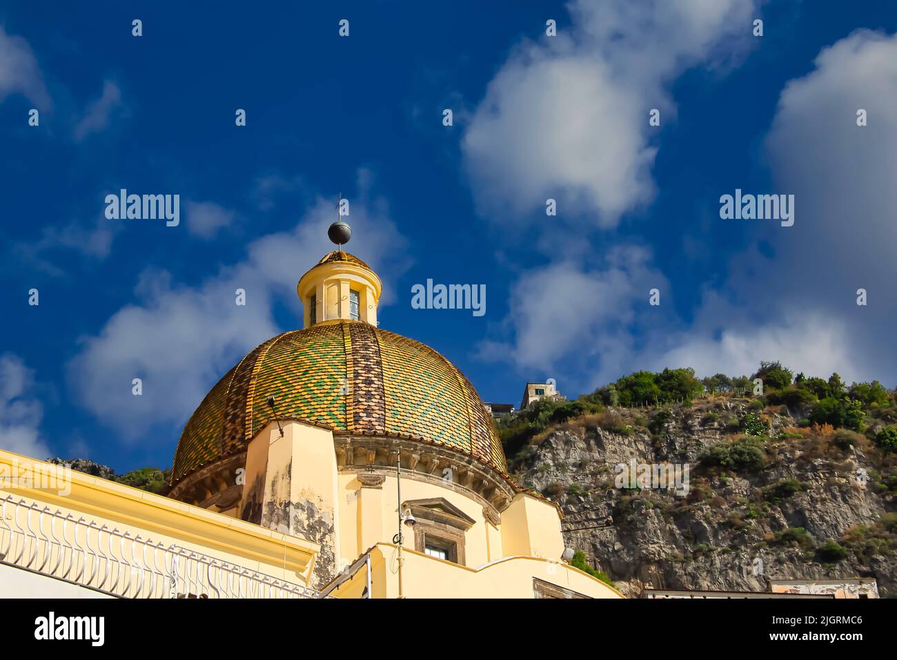 A low angle shot of the dome of the Santa Maria Assunta Church against ...