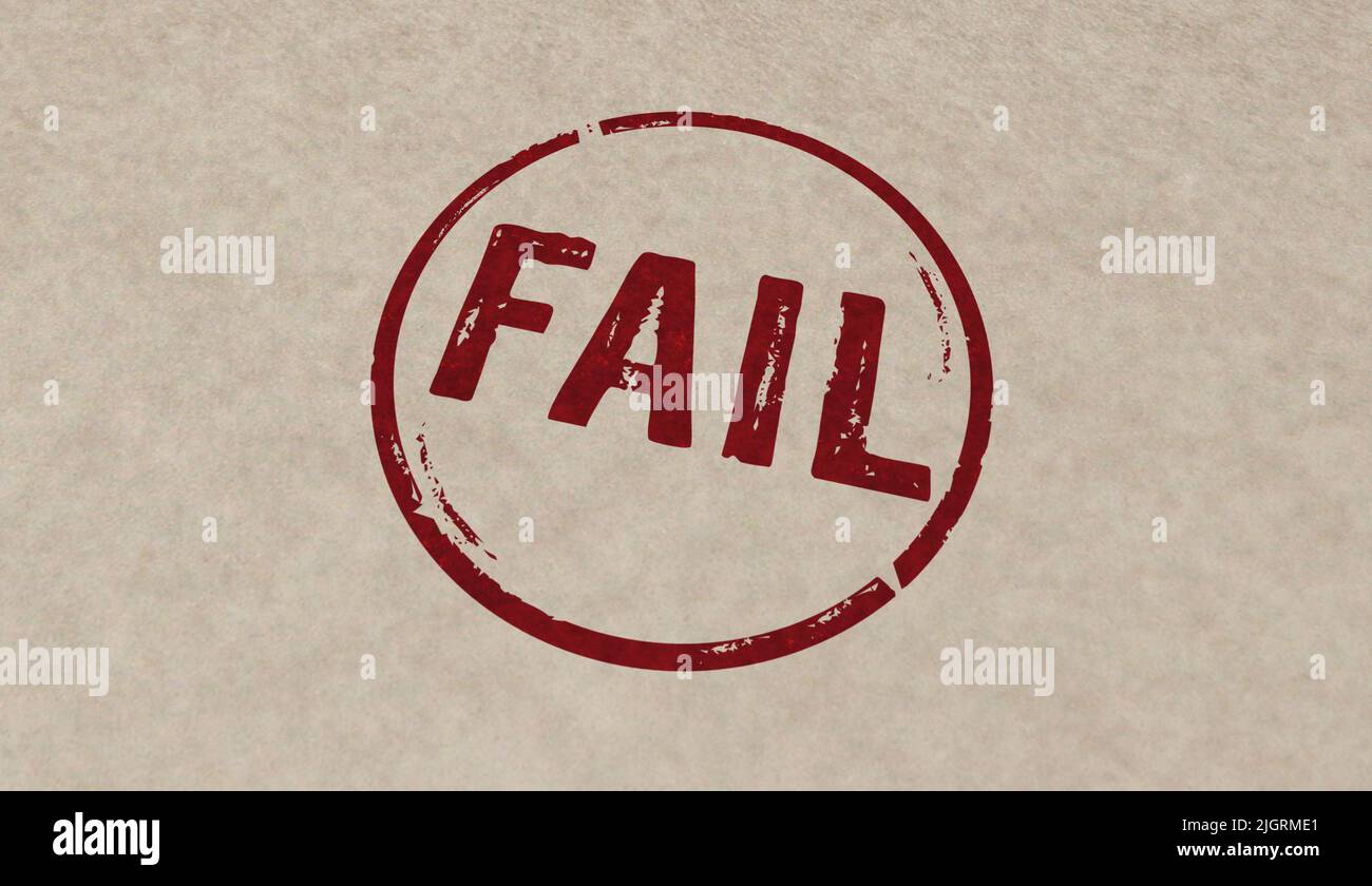 Fail stamp icons in few color versions. Failure, bankrupt and failed ...