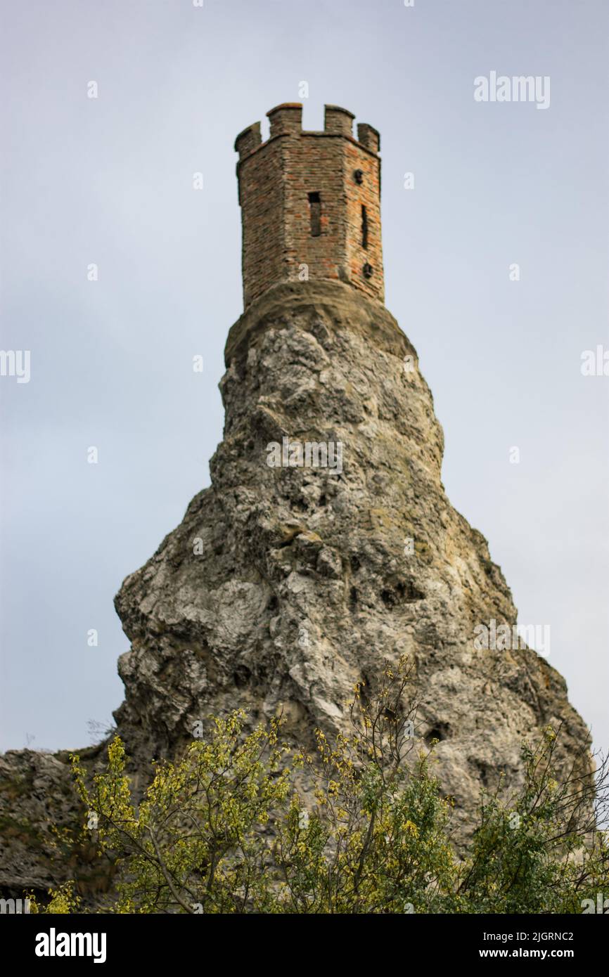 A vertical shot of ruins of Devin Castle Bratislava, Slovakia, Gothic ...