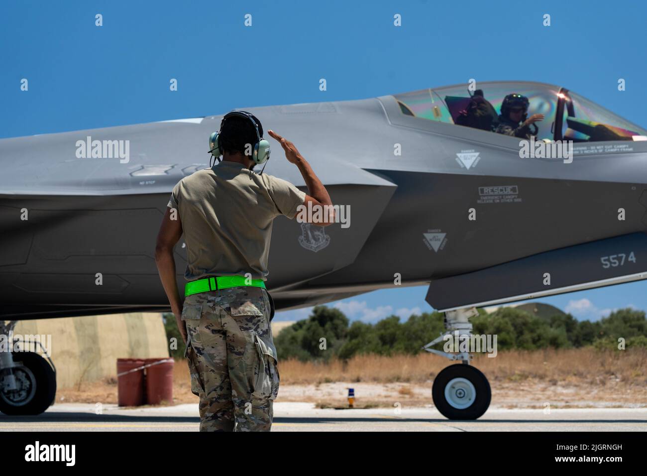 U.S. Air Force Airman Jay Wilder, a crew chief assigned to the 495th ...