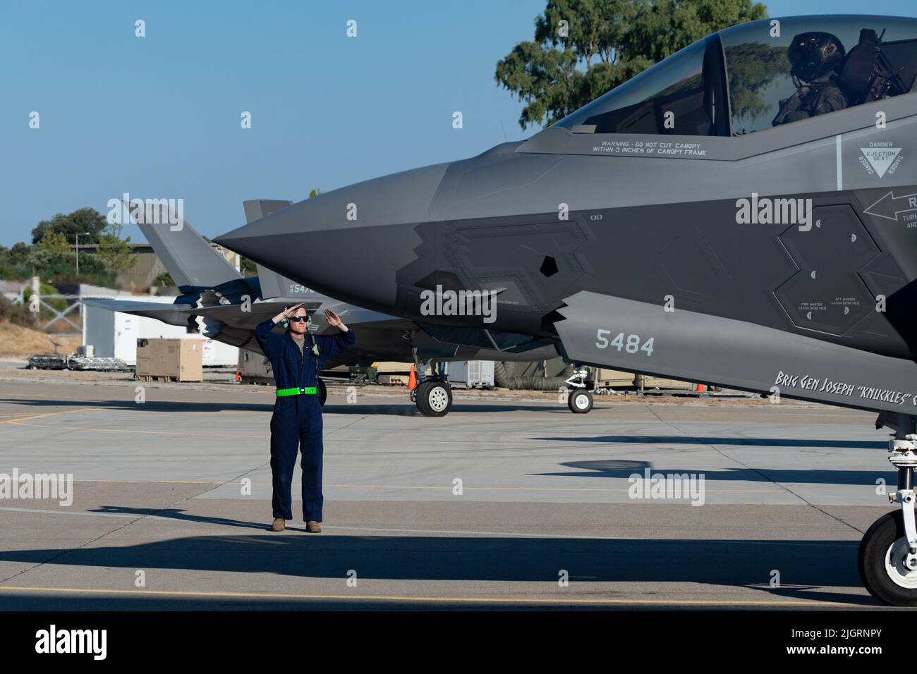 U.S. Air Force Airman 1st Class Aaron Jacobs, a crew chief assigned to ...