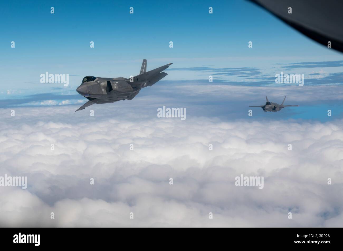 Two U.S. Air Force F-35A Lightning II aircraft assigned to the 421st Fighter Squadron, Hill Air ...