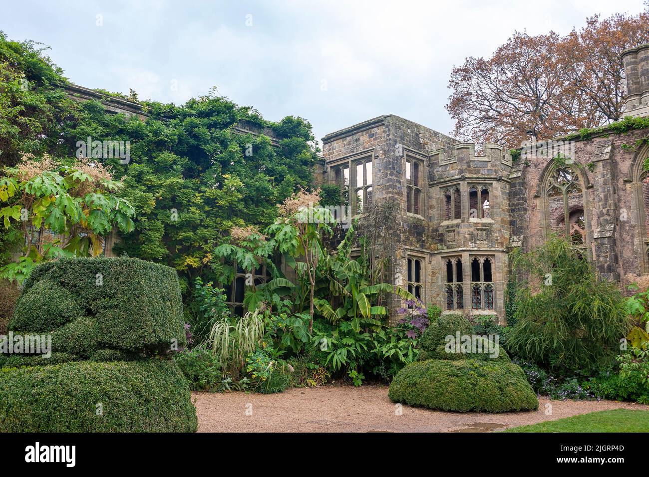The romantic ruins of Nymans, destroyed by fire in 1947, and now ...