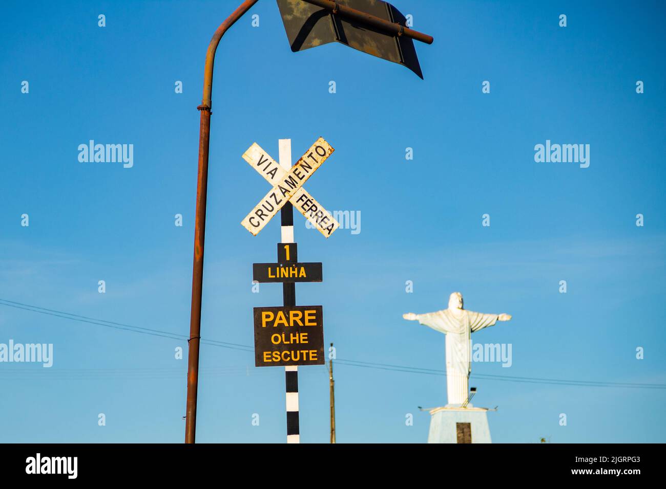 Silvânia, Goiás, Brazil – July 10, 2022: Railroad crossing. 1 Track ...