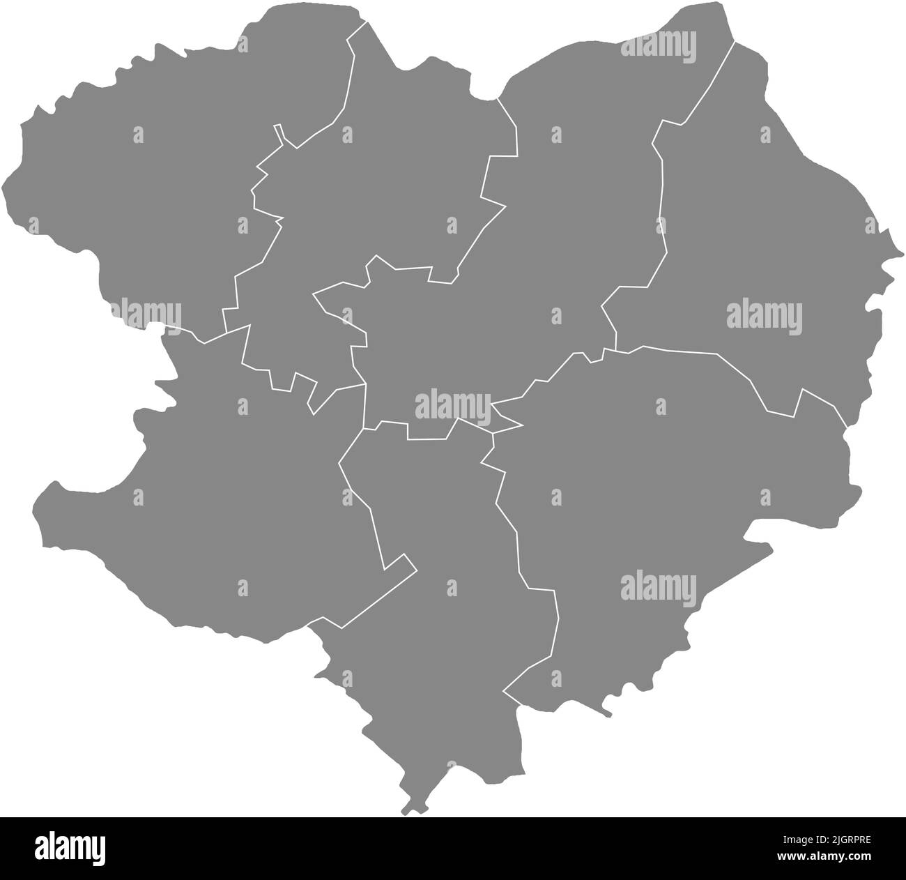 Gray map of raions of the KHARKIV OBLAST, UKRAINE Stock Vector Image ...