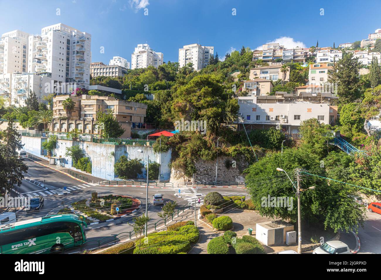 Haifa, Israel - June 20, 2022, View of the Adar district, the upper ...