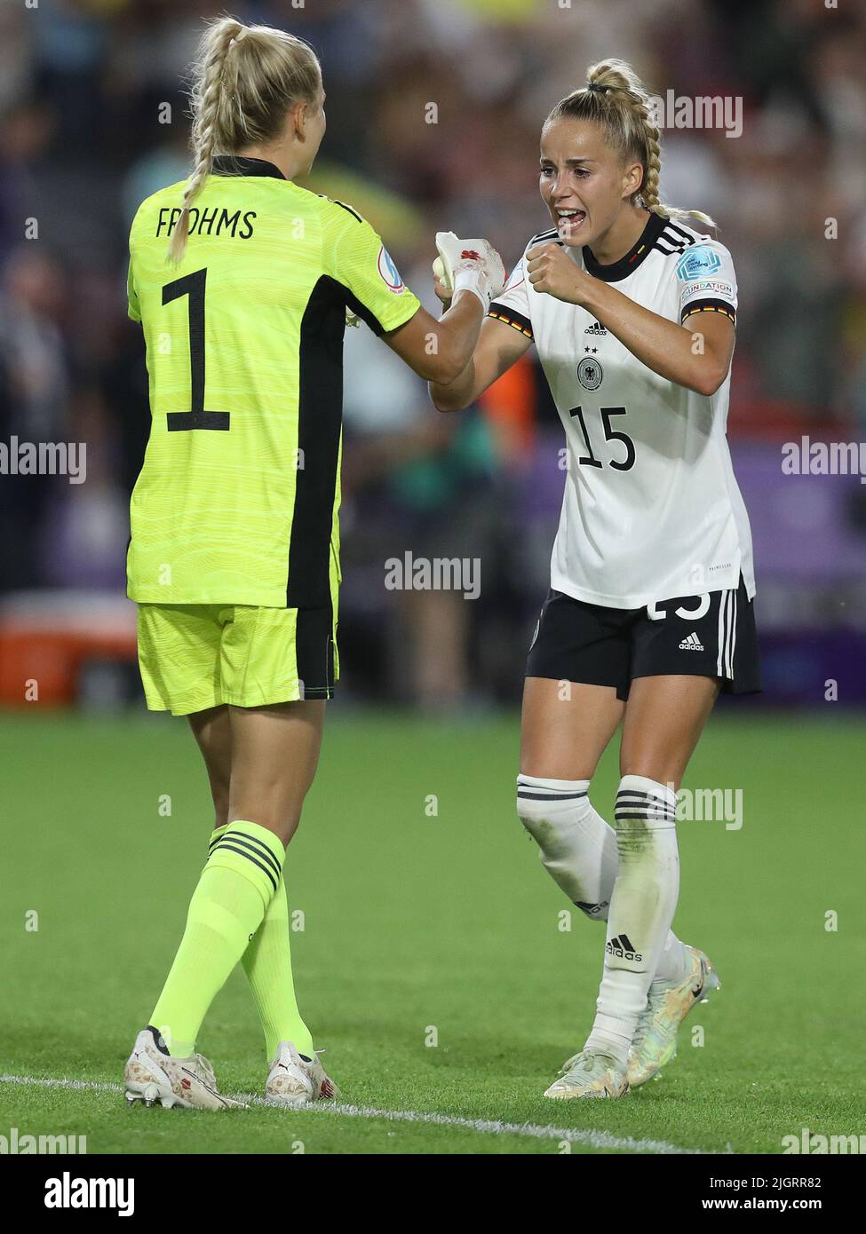London, England, 12th July 2022. Giulia Gwinn (R) and Merle Frohms of ...