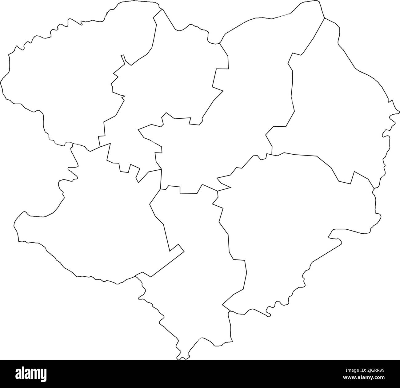White map of raions of the KHARKIV OBLAST, UKRAINE Stock Vector Image ...