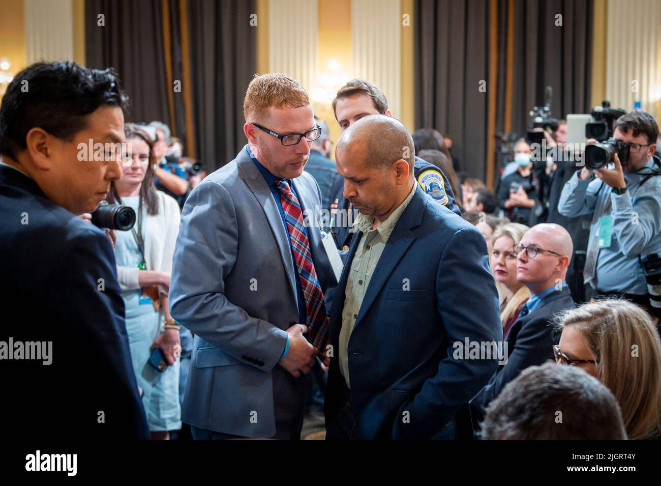 Washington, DC, US, July 12, 2022. Stephen Ayres, left, who pleaded ...