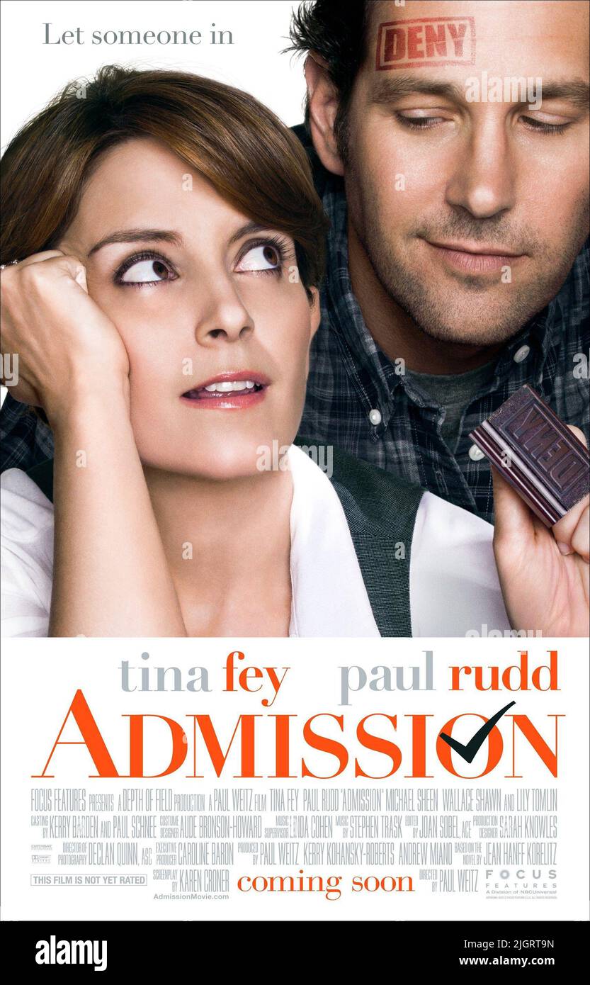 TINA FEY, PAUL RUDD POSTER, ADMISSION, 2013 Stock Photo - Alamy