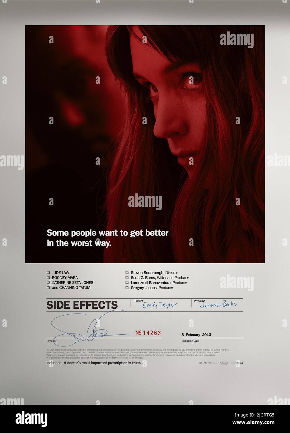 ROONEY MARA POSTER, SIDE EFFECTS, 2013 Stock Photo - Alamy