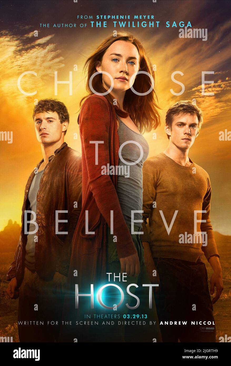 MAX IRONS, SAOIRSE RONAN, JAKE ABEL POSTER, THE HOST, 2013 Stock Photo ...