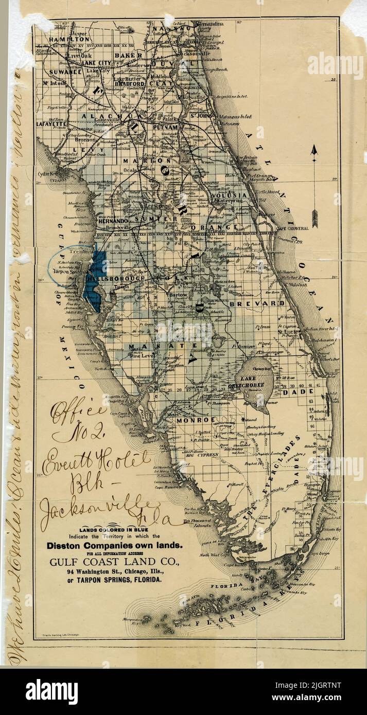1800s florida map hi-res stock photography and images - Alamy
