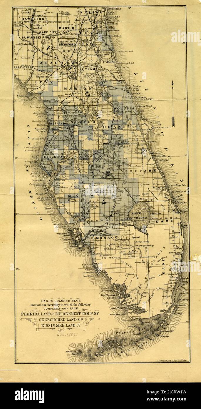 Map of Florida Lands Owned by Florida Land and Improvement Company ...