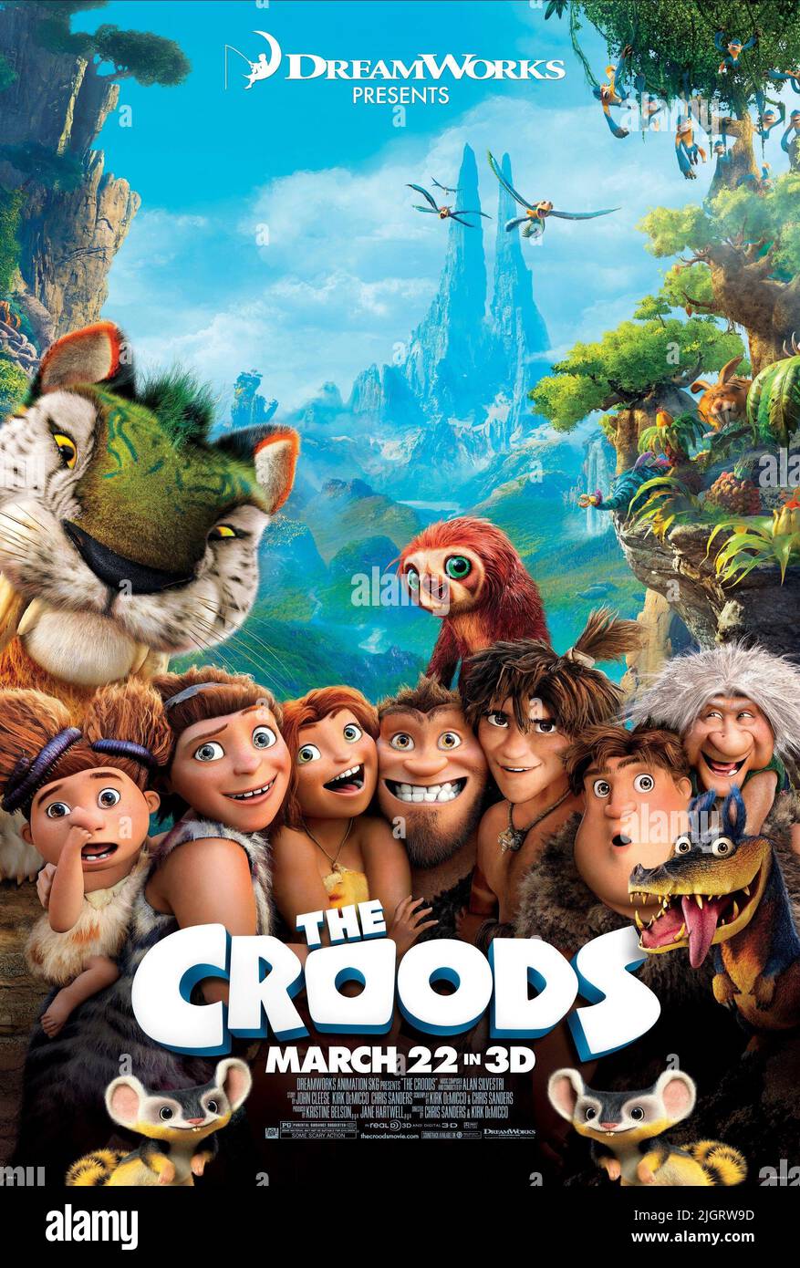 SANDY, UGGA, EEP, GRUG, THUNK, GRAN, GUY POSTER, THE CROODS, 2013 Stock ...