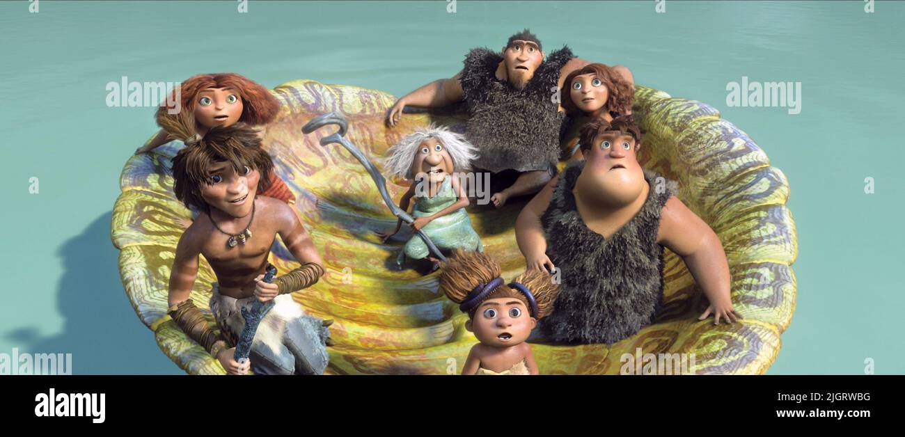 EPP, GUY, GRAN, GRUG, SANDY, UGGA, THUNK, THE CROODS, 2013 Stock Photo ...