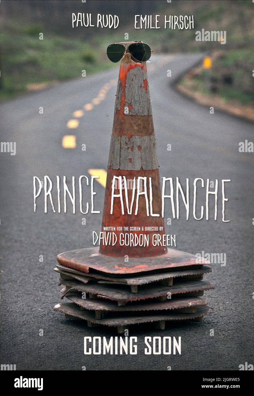 TRAFFIC CONE POSTER, PRINCE AVALANCHE, 2013 Stock Photo - Alamy