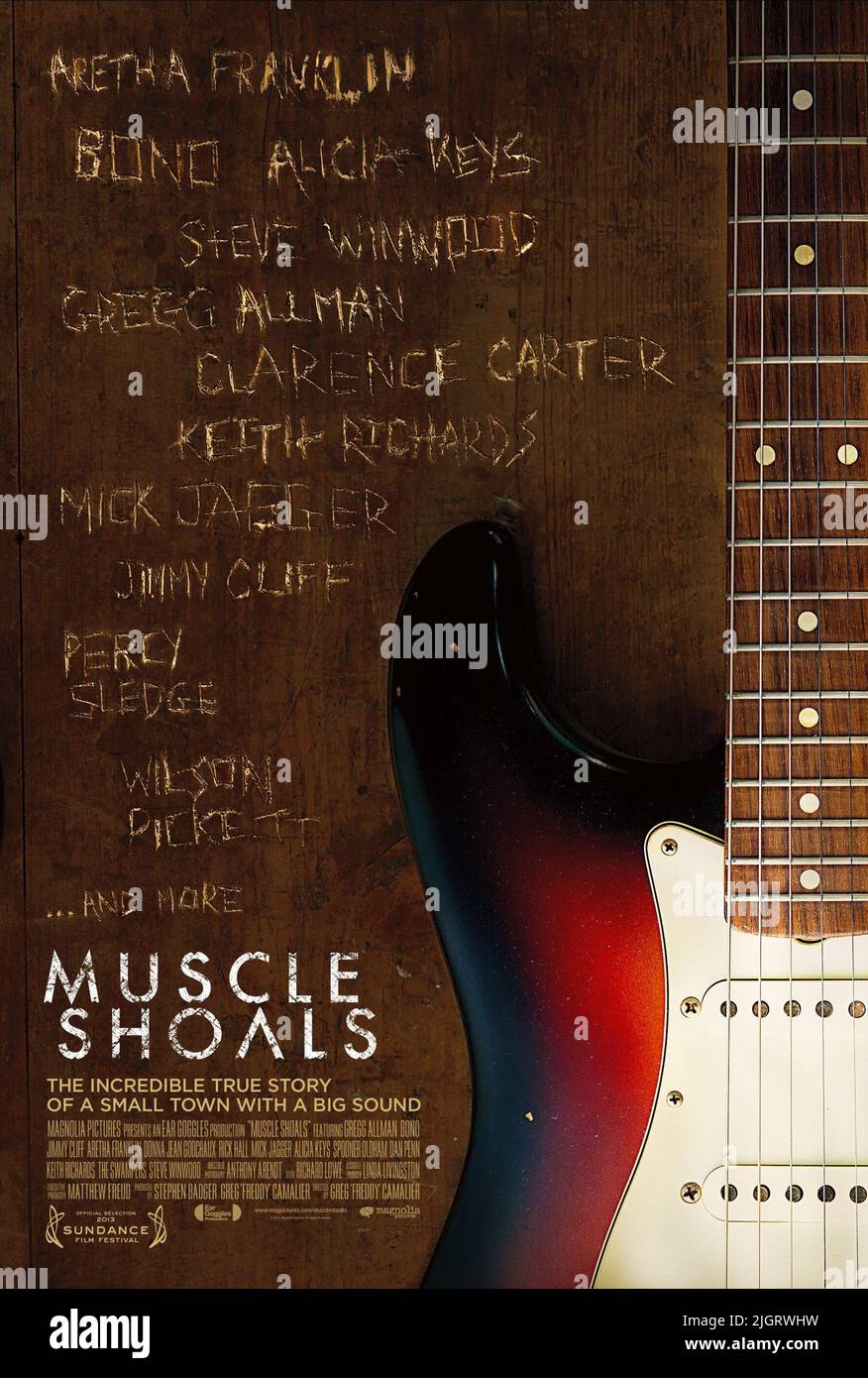 GUITAR POSTER, MUSCLE SHOALS, 2013 Stock Photo - Alamy