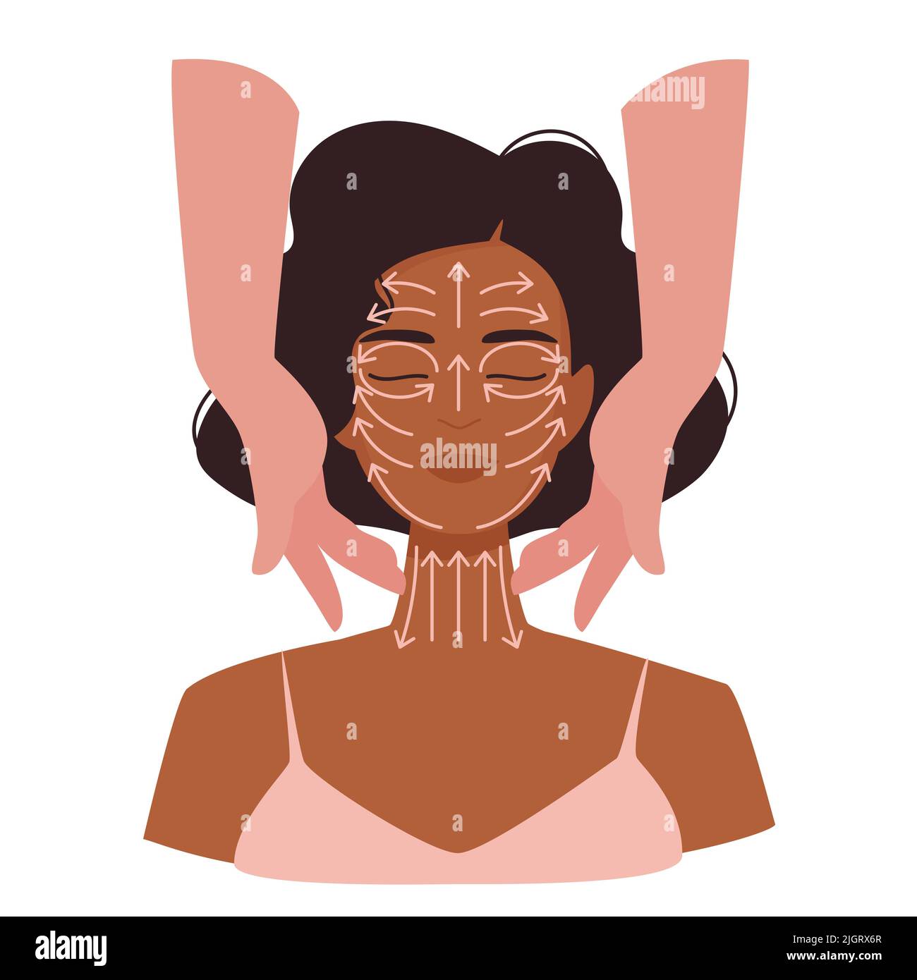 Facial Massage Lines Infographic from Top View Stock Vector Image & Art ...