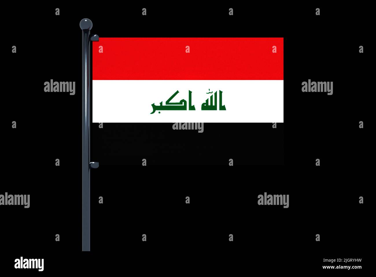 A simple illustration of the flag of Iraq on a black background Stock ...