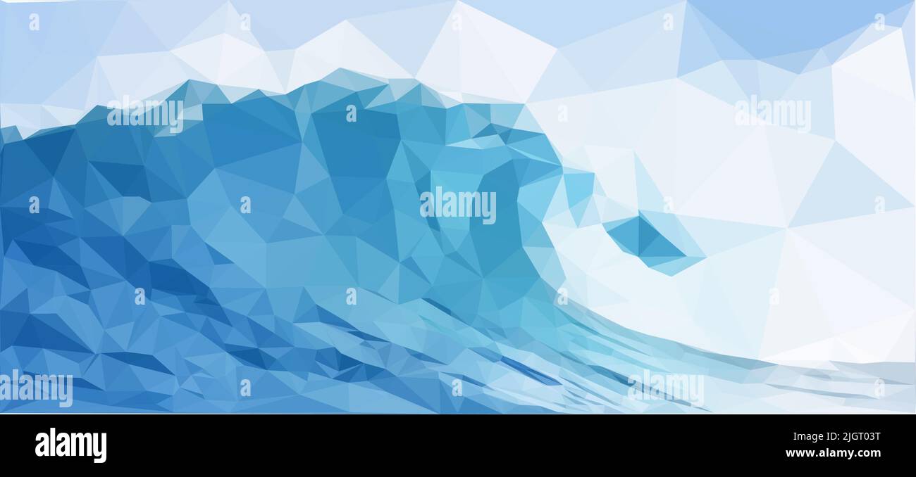 A vector graphic of waves on the ocean in low poly art Stock Vector ...