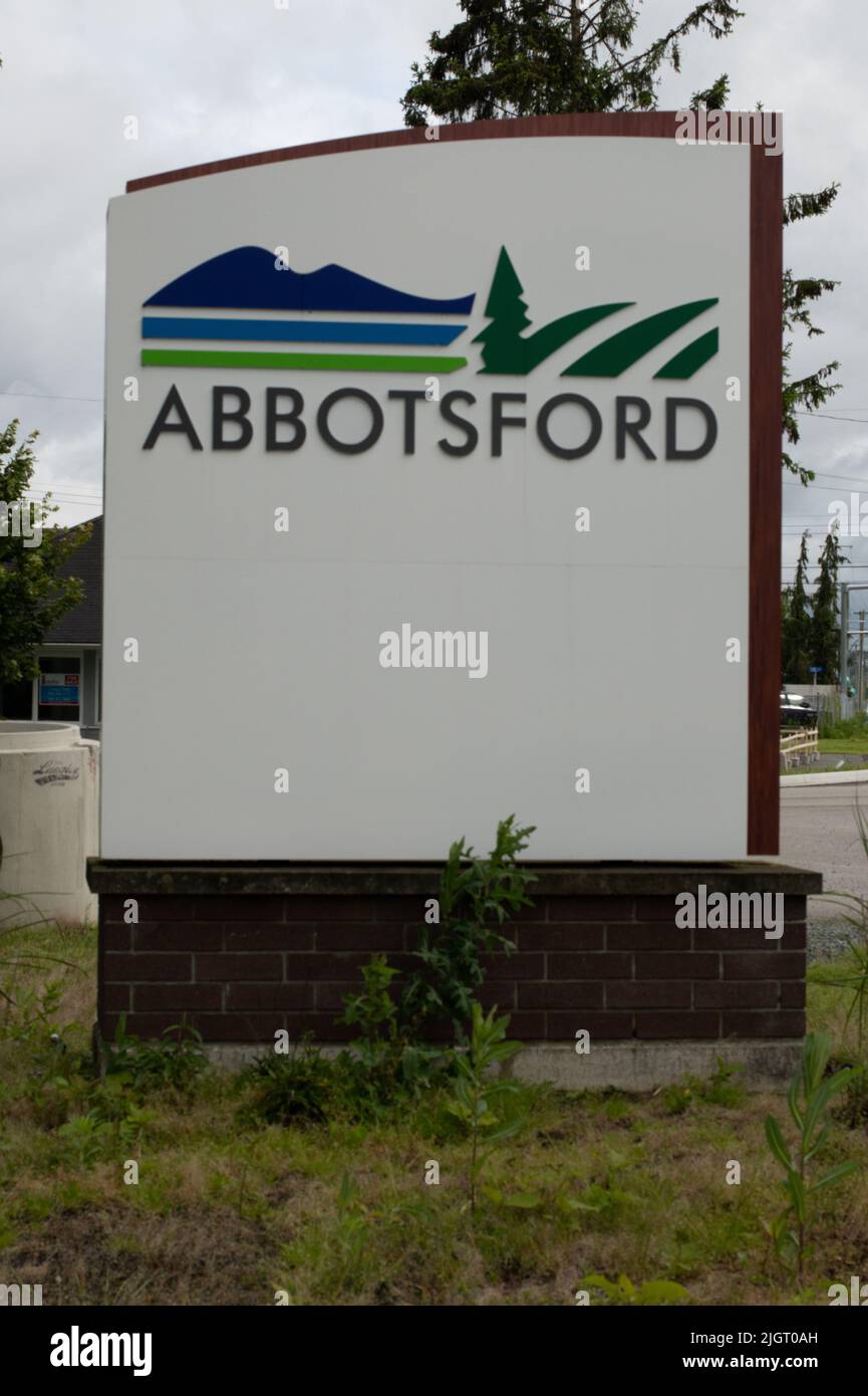 Welcome to Abbotsford sign, Abbotsford, British Columbia, Canada Stock ...