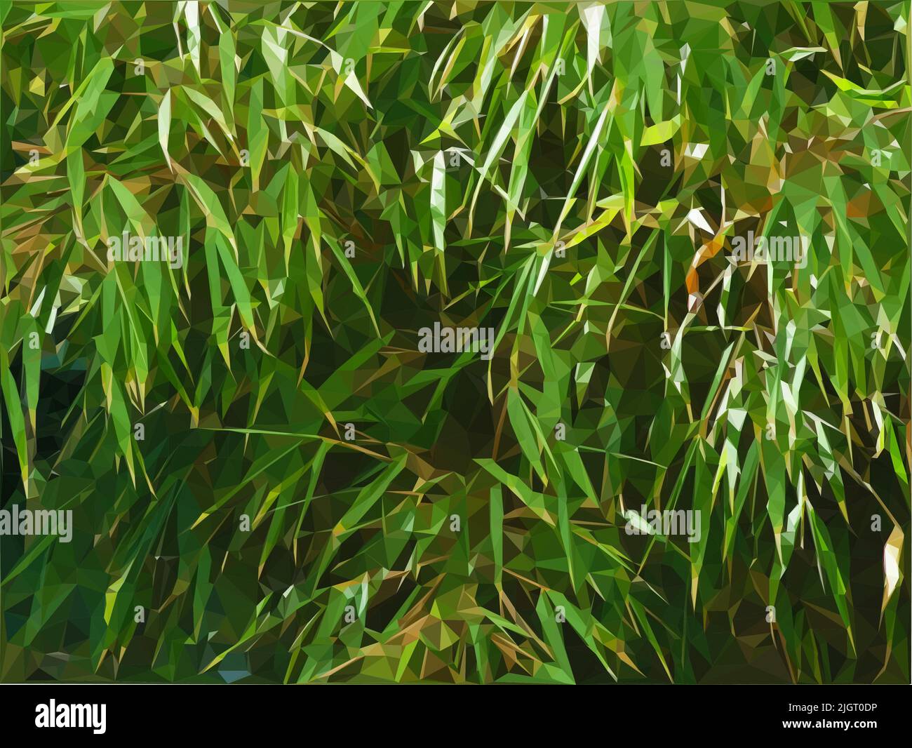 A vector illustration in low poly art of bamboo bush as a background ...