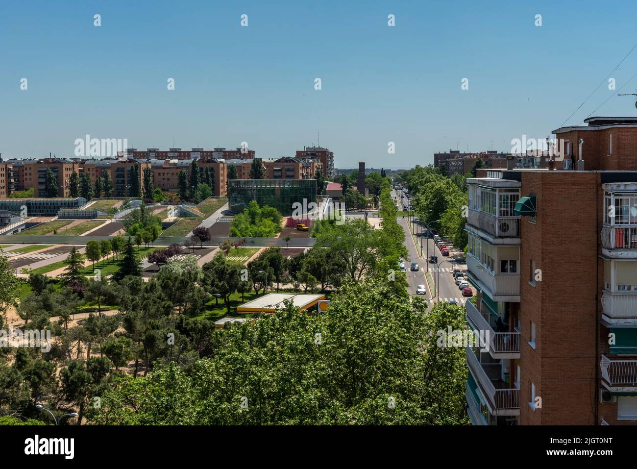 Views of facades of urban residential buildings from the heights next ...