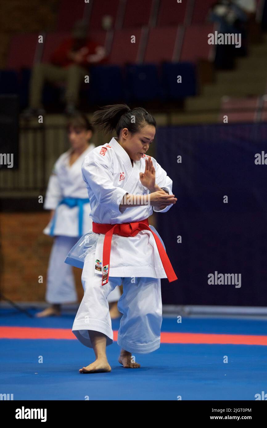 Alexandra Camacho Anacan from New Zealand steps forward half turned ...