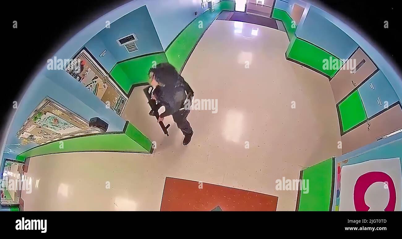 A frame from a school surveillance video shows accused gunman Salvador ...
