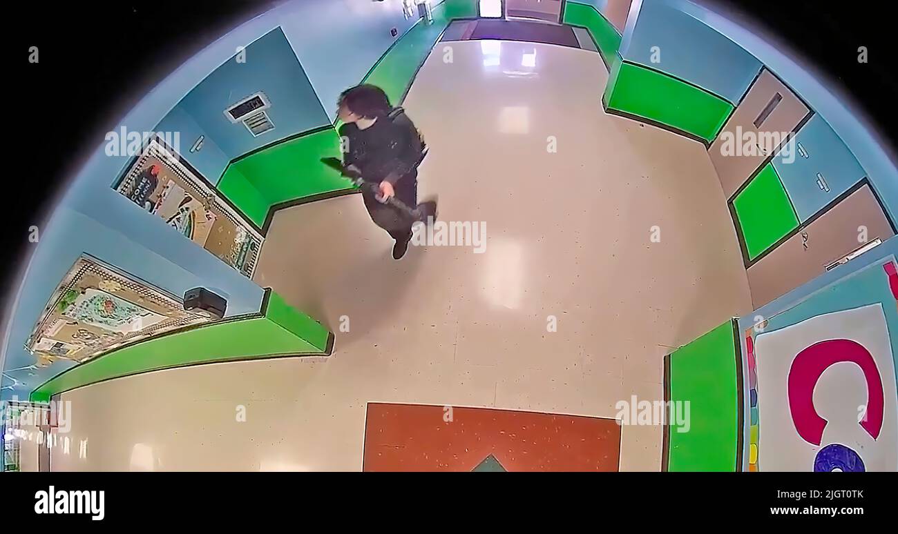 A frame from a school surveillance video shows accused gunman Salvador ...