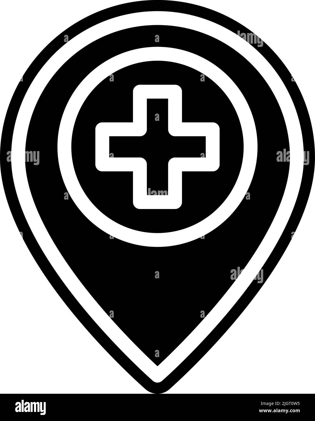 Medical map marker flat icon hi-res stock photography and images - Alamy