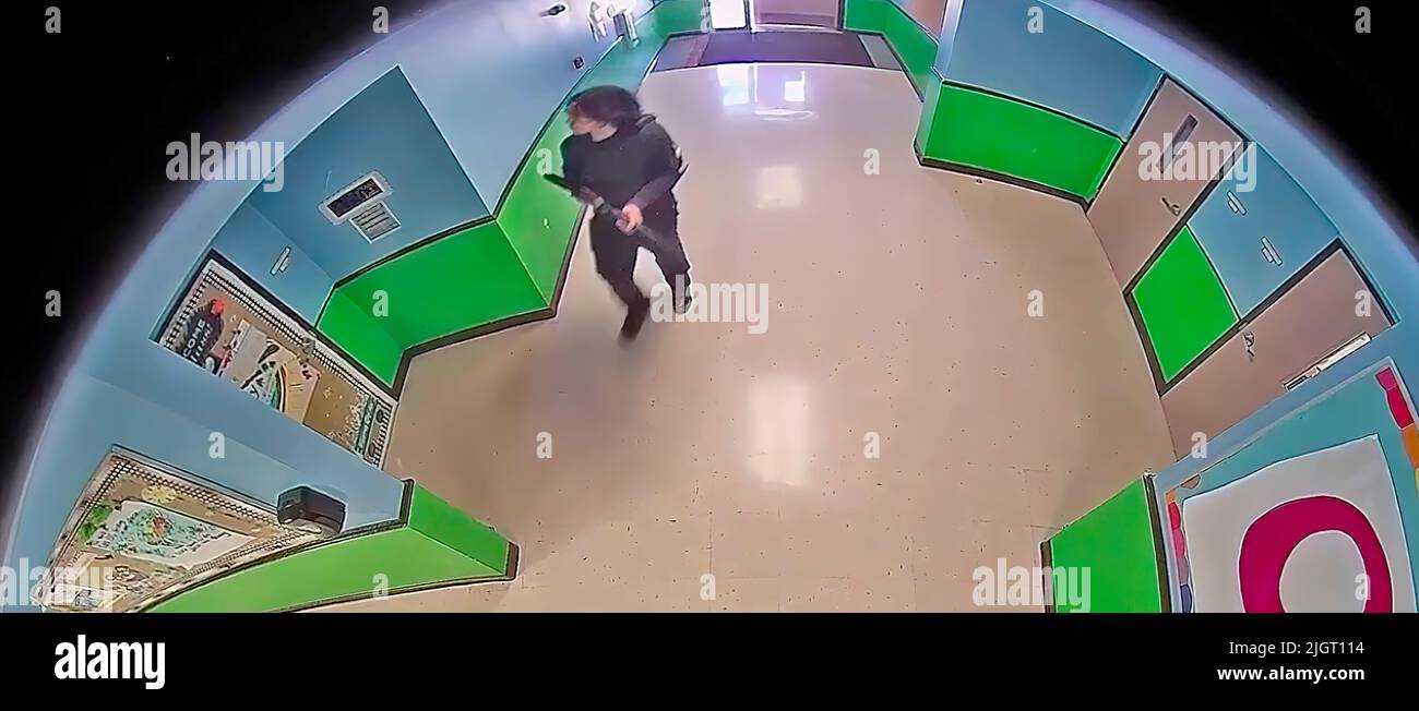A frame from a school surveillance video shows accused gunman Salvador ...
