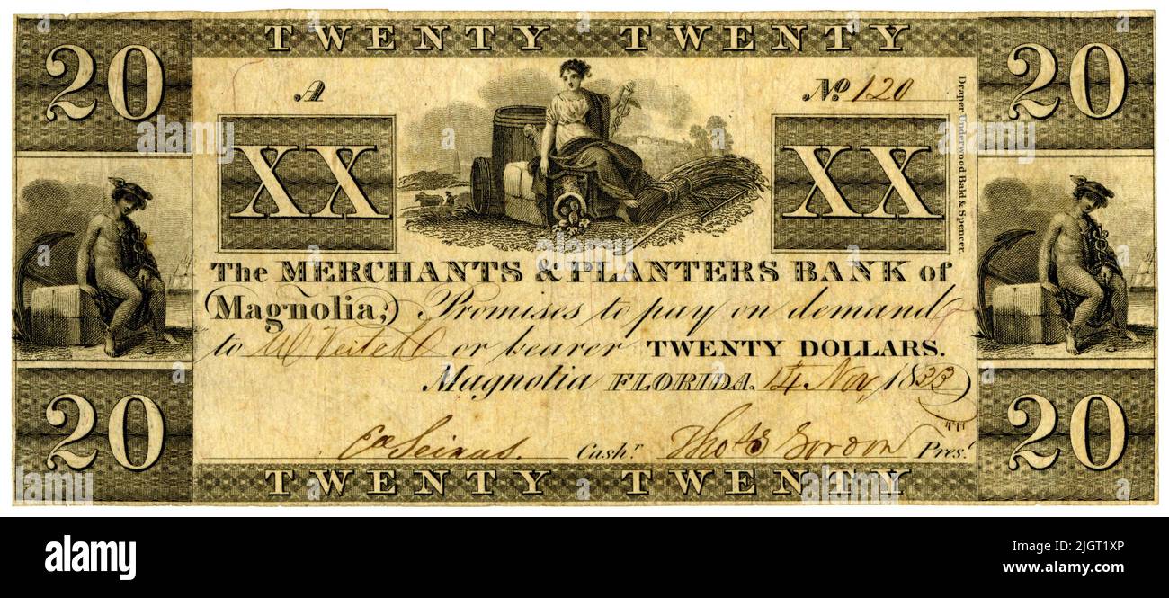 Old twenty dollar note Cut Out Stock Images & Pictures - Alamy