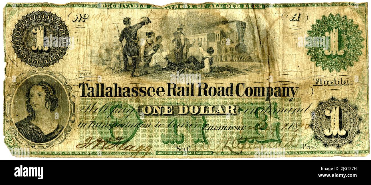 1800s one dollar bill hi-res stock photography and images - Alamy