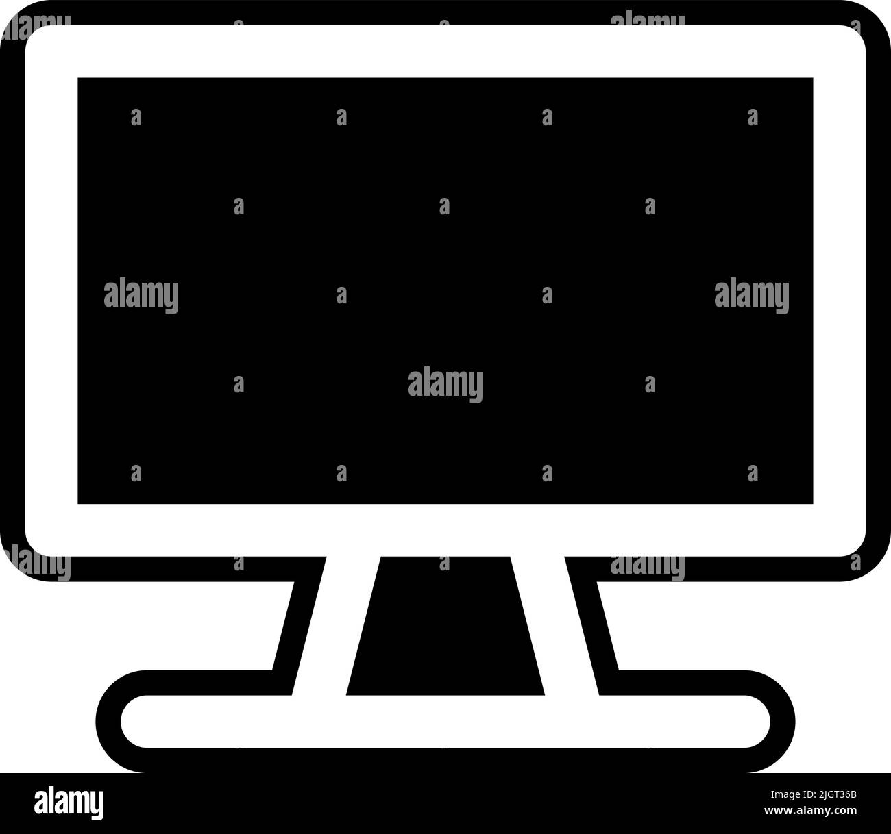 Computer desk monitor keyboard Black and White Stock Photos & Images ...