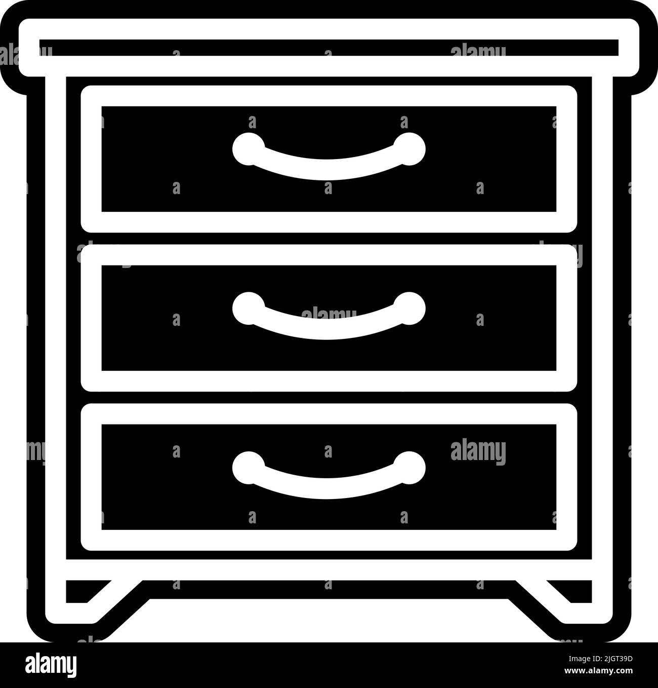 Cabinet drawers symbol office Black and White Stock Photos & Images - Alamy