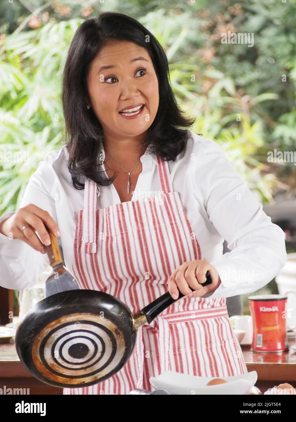Keiko Fujimori had today, in elections day, breakfast with her family ...