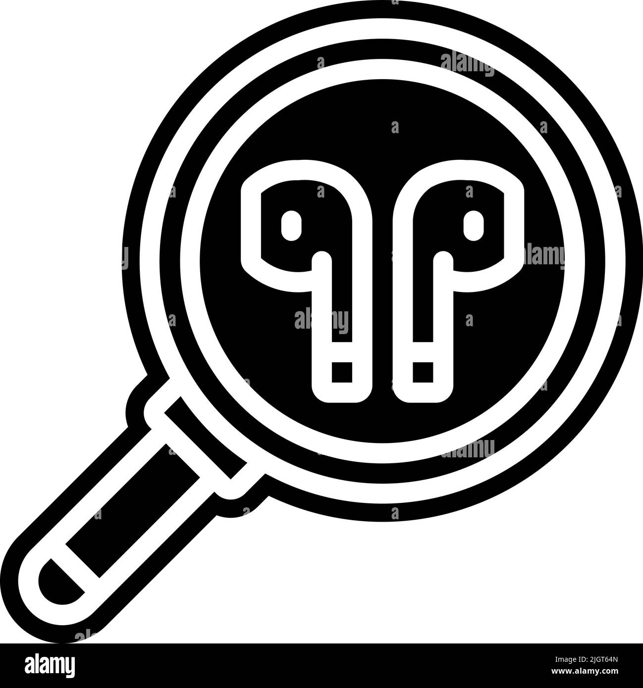 Simple wireless headphones isolated Cut Out Stock Images & Pictures - Alamy