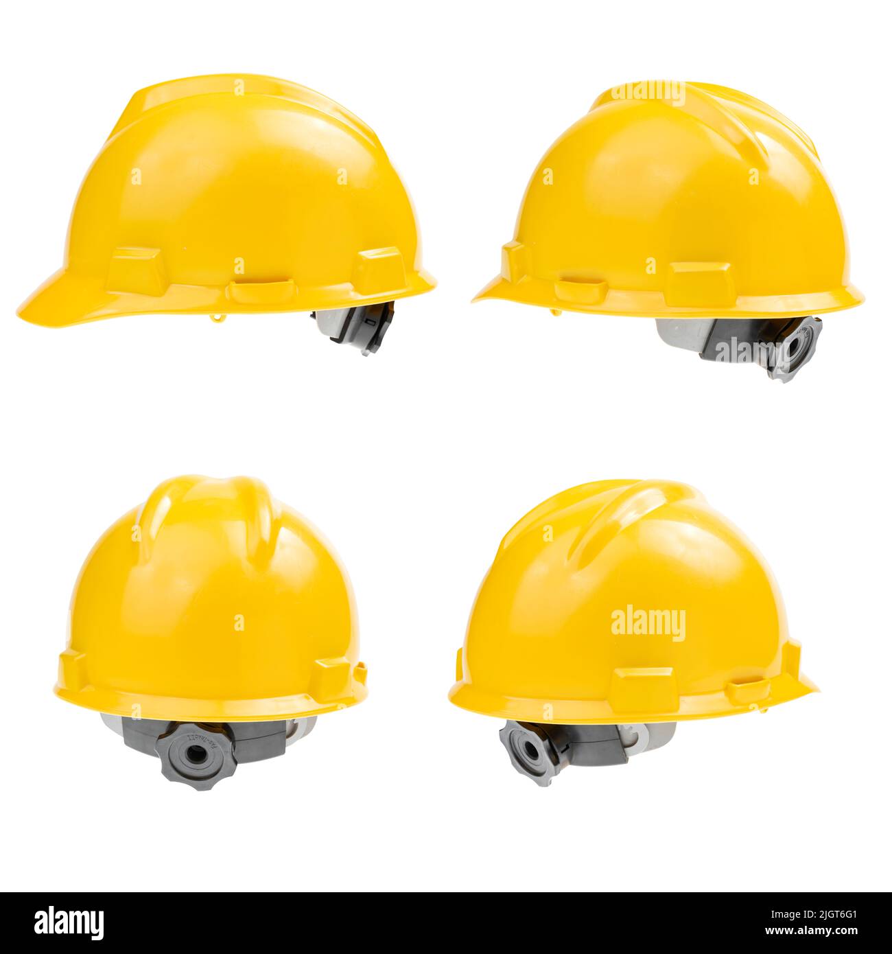 Yellow hard hat isolated over white background Stock Photo - Alamy