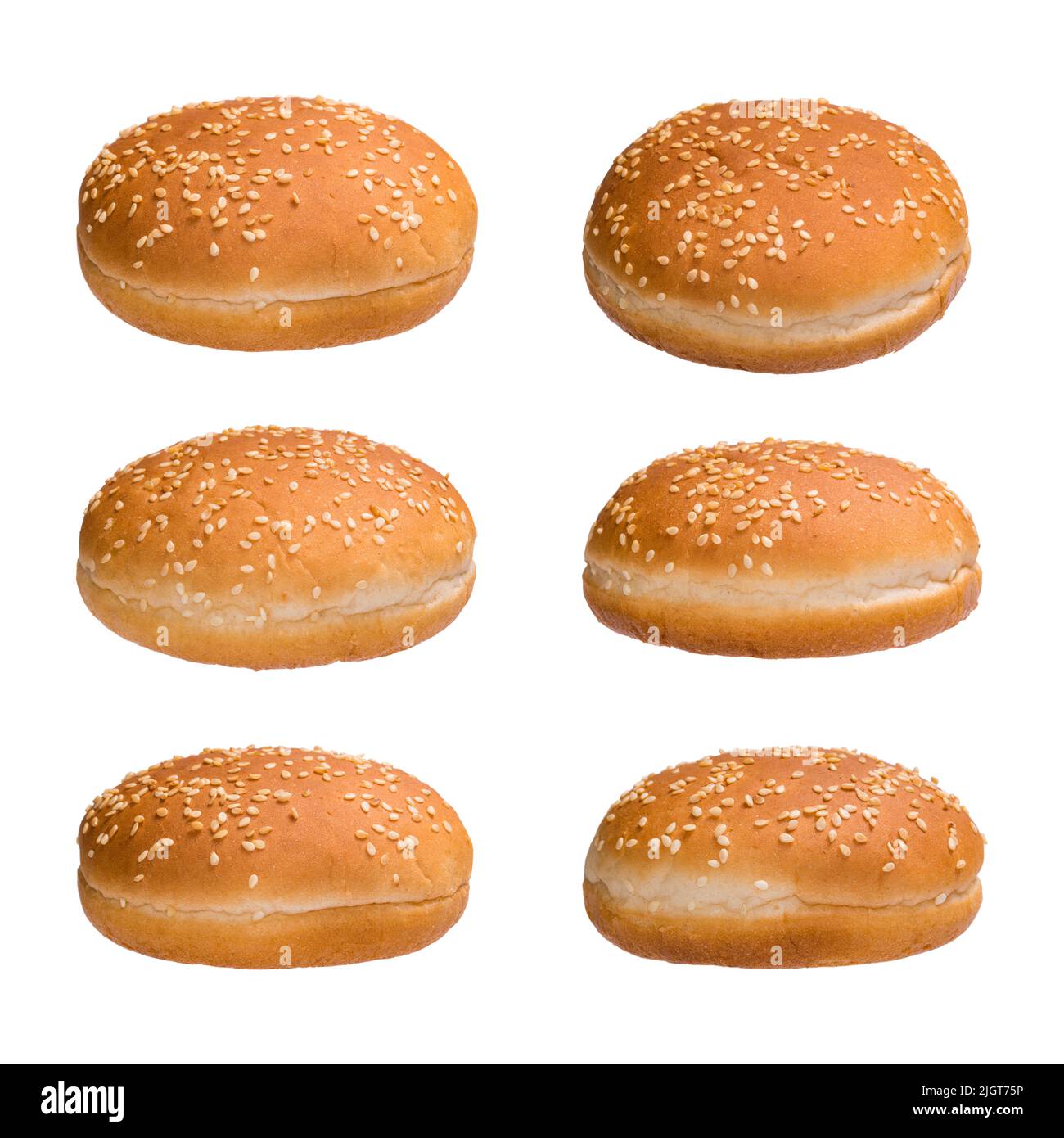 Set of burger bun isolated on white background Stock Photo - Alamy
